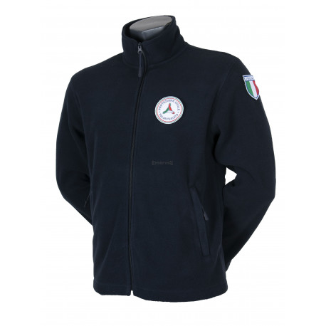 Giacca in Pile 300 gr loghi e scritte ricamate tasche laterali